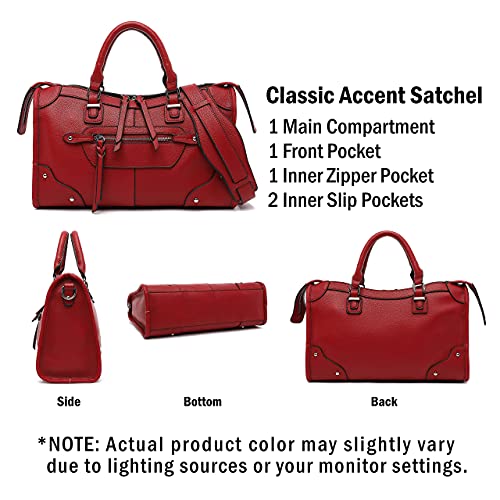 Scarleton Purses for Women, Crossbody Bags for Women, Studded Shoulder Bag, Top Handle Handbags for Women with Strap, H207310A, Red