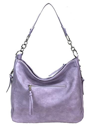 ZzFab Laser Cut Bling Hobo fashion CCW Bag Faux Leather Concealed Carry Purse Lavender