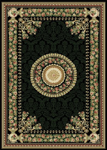 Home Dynamix Optimum Athens Area Rug 7'8" x10'4 , Updated Oriental Medallion, Black/Beige