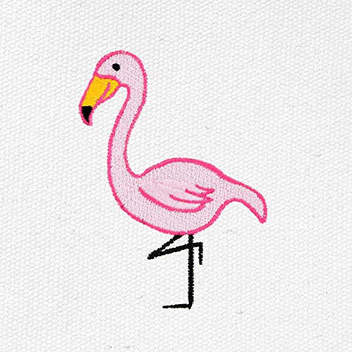 DALIX Flamingo Striped Canvas Tote Bag Premium Cotton in Pink