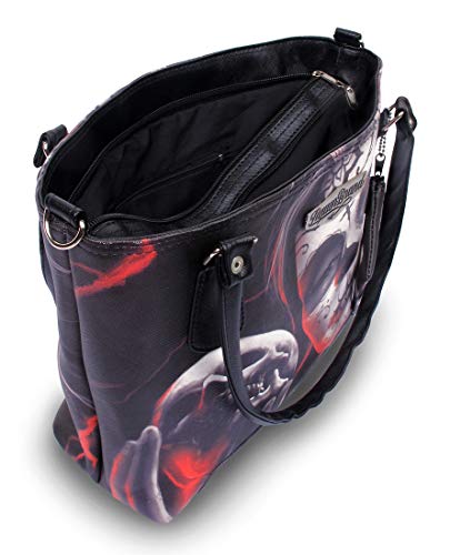 Liquorbrand Eternal Shoulder Tote Bag and Coin Purse Handbag & Zipper Pouch | Sugar Skull Dia De Los Muertos Dark Gothic Design