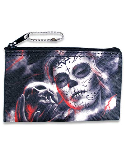 Liquorbrand Eternal Shoulder Tote Bag and Coin Purse Handbag & Zipper Pouch | Sugar Skull Dia De Los Muertos Dark Gothic Design