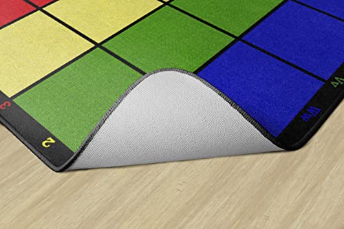 Flagship Carpets Learning Grid Colorful Numbers and Letters Kids Seating Area Rug for Classroom, Play Area Mat, Home Learning or Kids Room Carpet, 7'6" x 12', Seats 24
