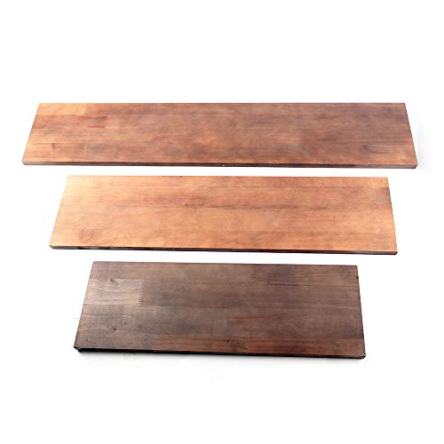 KINMADE Industrial Pipe Shelf Wall Shelf Rustic Wood with Black Iron Pipe 1 Tier