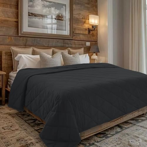 Homesmart Weighted Blanket King Size 30 lbs, (Medium Weight), Black 104x92, Oversized Weighted Blanket, Fits Standard and California King Beds