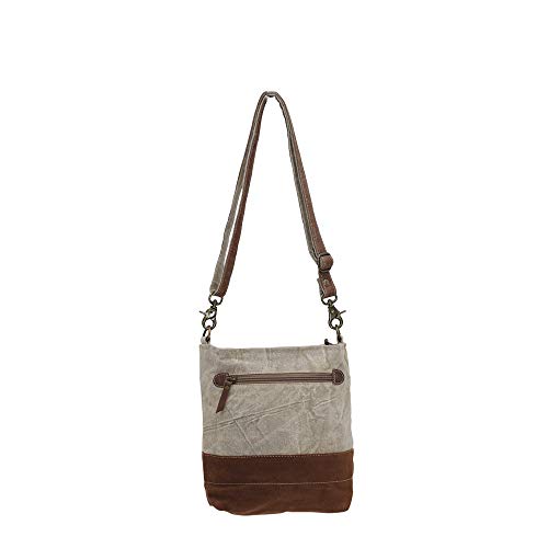 Myra Bags Leather Star Upcycled Canvas Medium Corssbody Bag M-0898