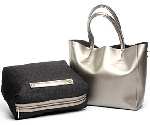 Covelin Women's Handbag Genuine Soft Leather Tote Shoulder Bag Hot Bronze