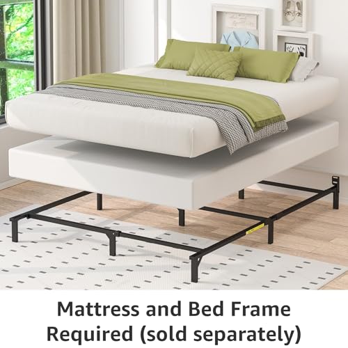 Amazon Basics Smart Box Spring Bed Base, 9-Inch Height Mattress Foundation, Tool-Free Easy Assembly, Cal King, 83"L x 71"W x 9"H, White