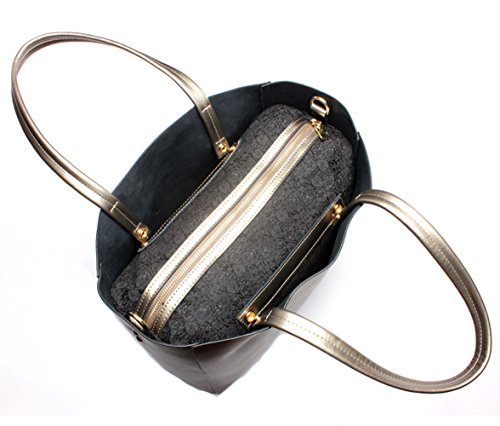 Covelin Women's Handbag Genuine Soft Leather Tote Shoulder Bag Hot Bronze