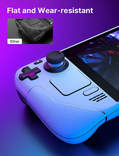 JSAUX Skin Stickers Set for Steam Deck/Steam Deck OLED, Vinyl Skin Decal Sticker, Anti-Slip Grip Sticker, Touchpad Stickers, Thumb Grip Caps, Protective Full Wrap Sticker for Steam Deck-White
