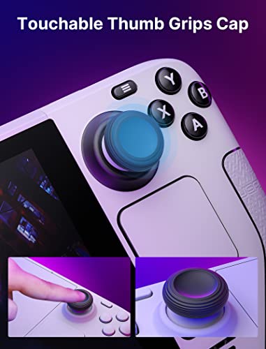 JSAUX Skin Stickers Set for Steam Deck/Steam Deck OLED, Vinyl Skin Decal Sticker, Anti-Slip Grip Sticker, Touchpad Stickers, Thumb Grip Caps, Protective Full Wrap Sticker for Steam Deck-White