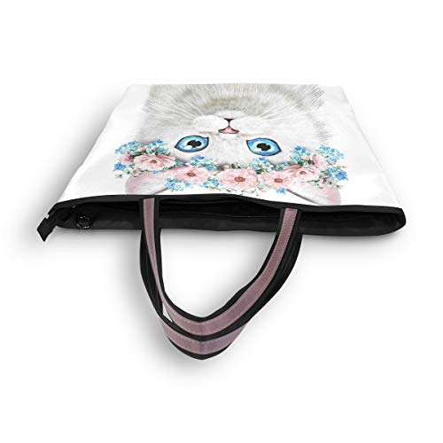 My Daily Women Tote Shoulder Bag Cute Watercolor Cat Handbag Medium