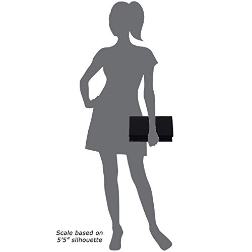 JNB Basic Patent Foldover Clutch, Black