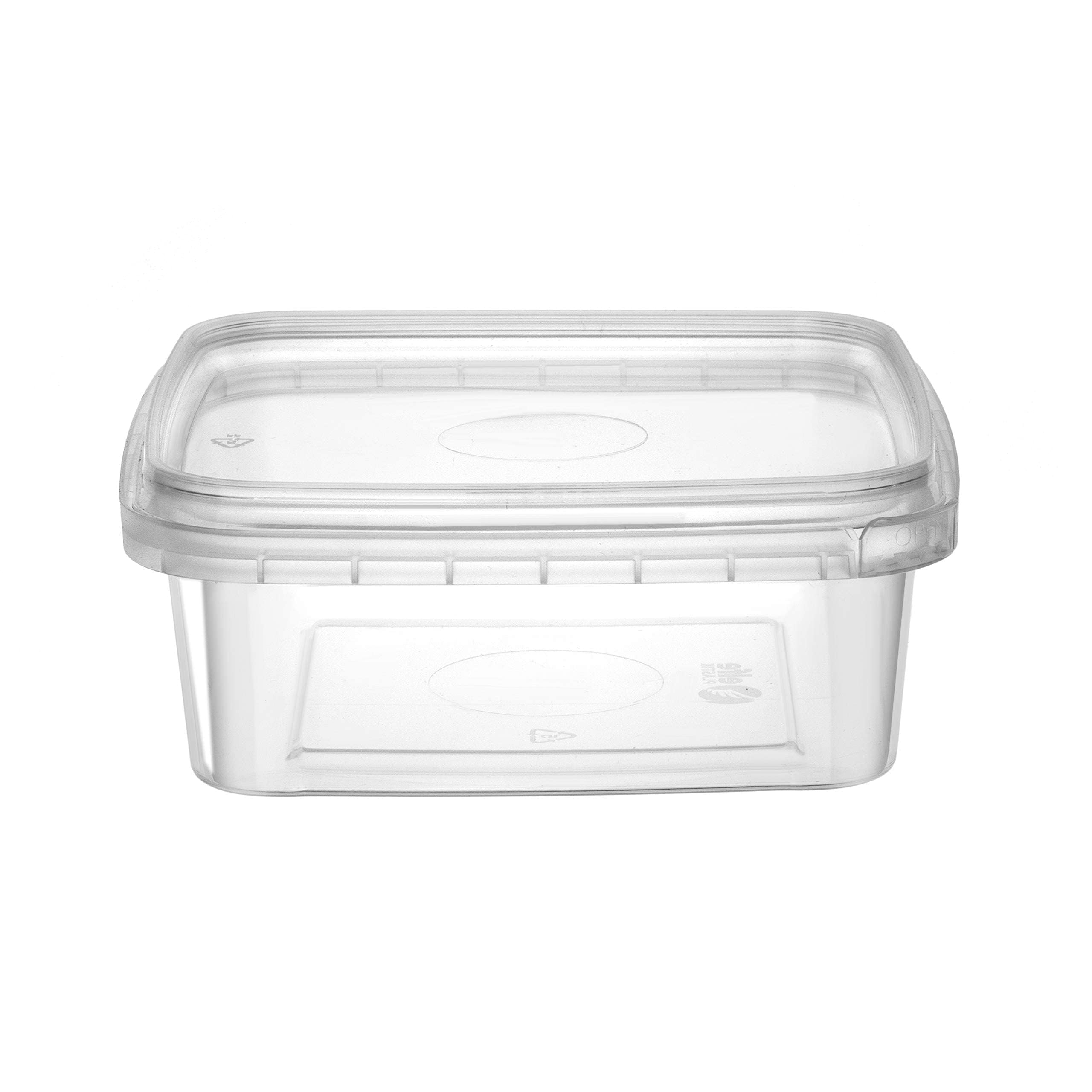 8-oz. Square Clear Deli Containers with Lids | Stackable, Tamper-Proof BPA-Free Food Storage Containers | Recyclable Space Saver Airtight Container for Kitchen Storage, Meal Prep, Take Out | 20 Pack