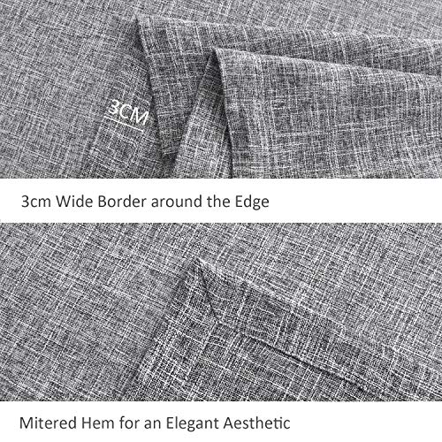 maxmill Flaxy Faux Linen Tablecloth with 2-Tone Slubby Texture Wrinkle Free Anti-Shrink Soft Table Cloth for Kitchen Dining Tabletop for Outdoor and Indoor Use Rectangle 60 x 84 Inch Light Grey