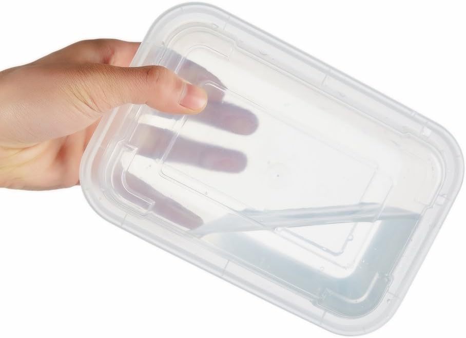 NutriBox [40 Value Pack] single one compartment 24 OZ Meal Prep Plastic Food Storage Containers - BPA Free Reusable Lunch Bento Box with Lids - Spill proof,Microwave, Dishwasher and Freezer Safe