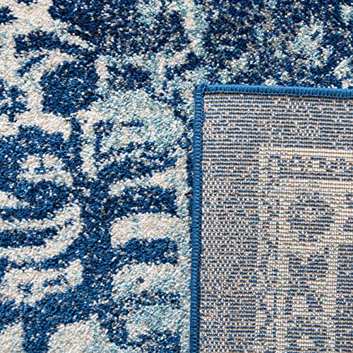SAFAVIEH Evoke Collection 8' x 10' Navy/Ivory EVK256A Oriental Distressed Non-Shedding Living Room Bedroom Dining Home Office Area Rug
