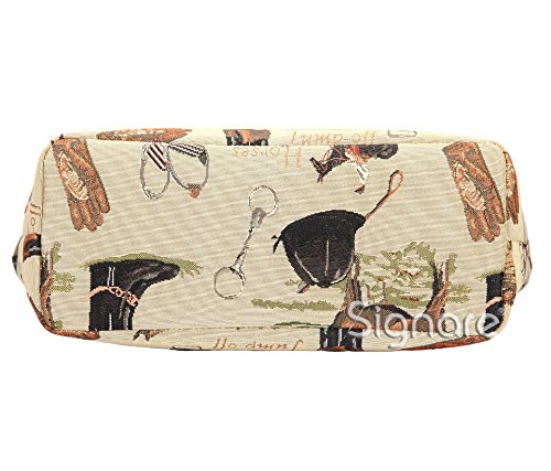 Signare Tapestry Shoulder Bag Tote Bag for Women with Horse Design (SHOU-HOR)