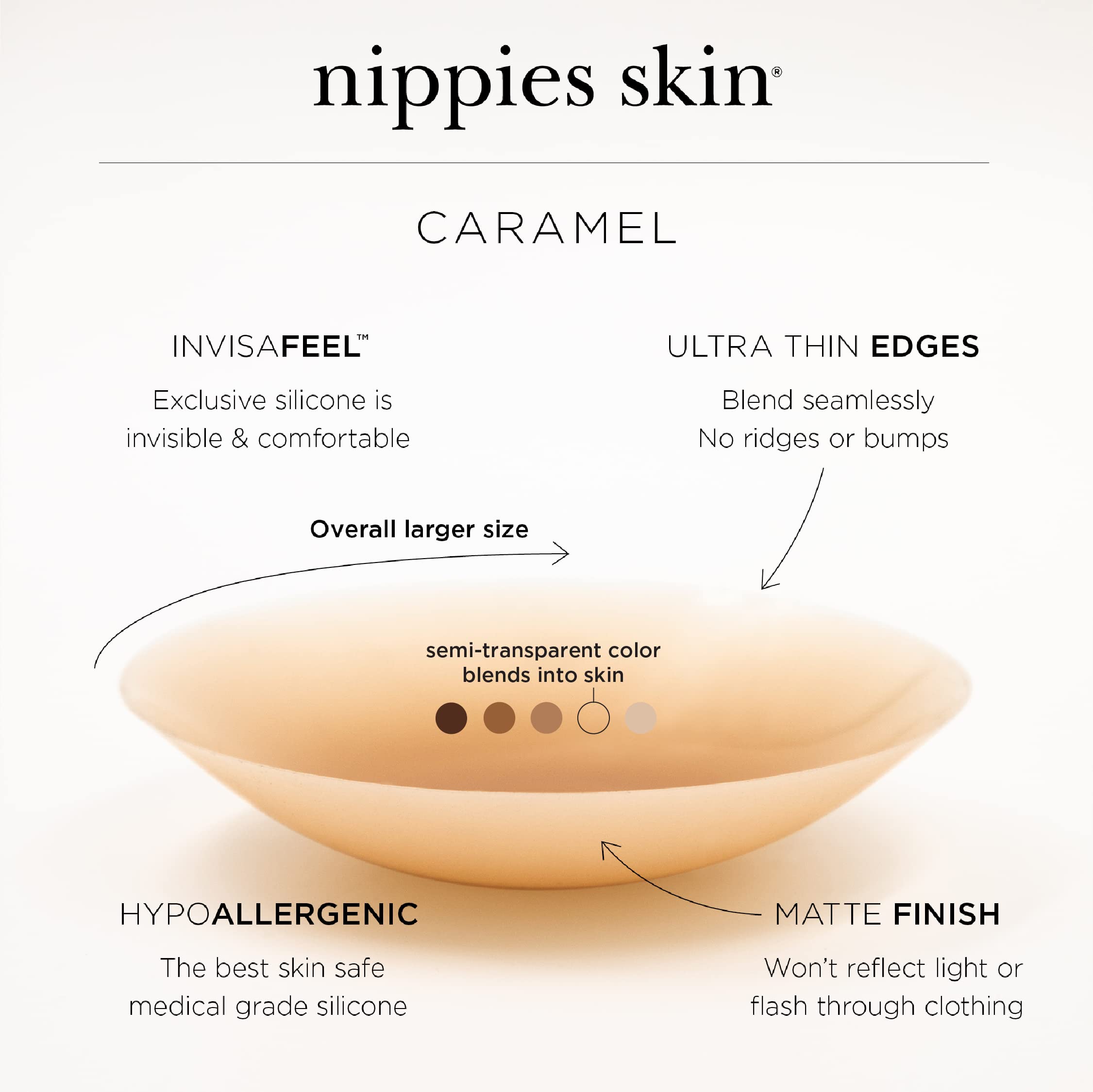 Nippies Non-Adhesive Bra Liner Nipple Covers for Women β Reusable Silicone No-Show Inserts Bra Pad Enhancements with Travel Box
