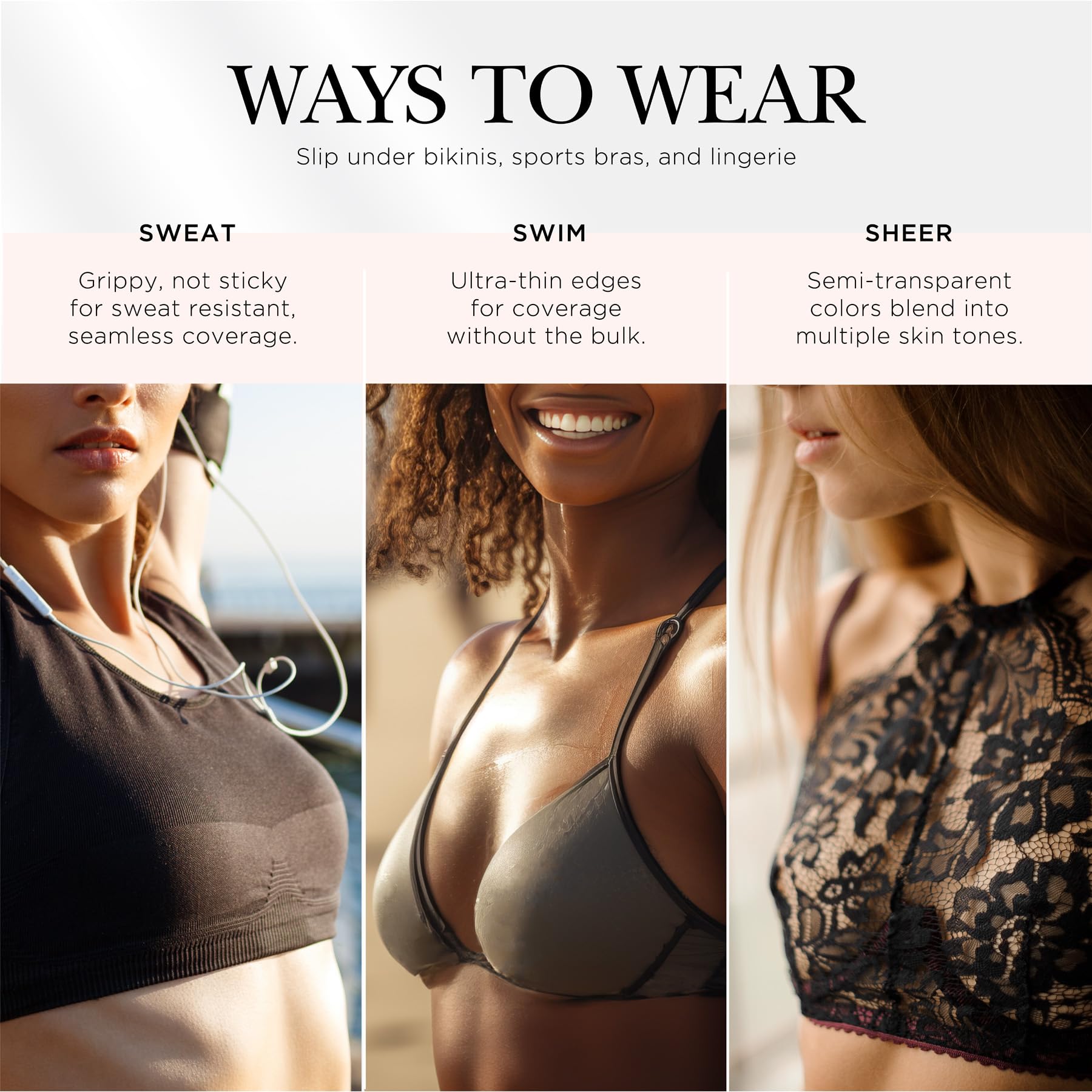 Nippies Non-Adhesive Bra Liner Nipple Covers for Women β Reusable Silicone No-Show Inserts Bra Pad Enhancements with Travel Box