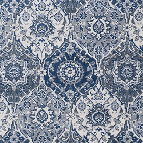 Newcomb Traditional Oriental Navy Oval Area Rug, 5' x 7' Oval