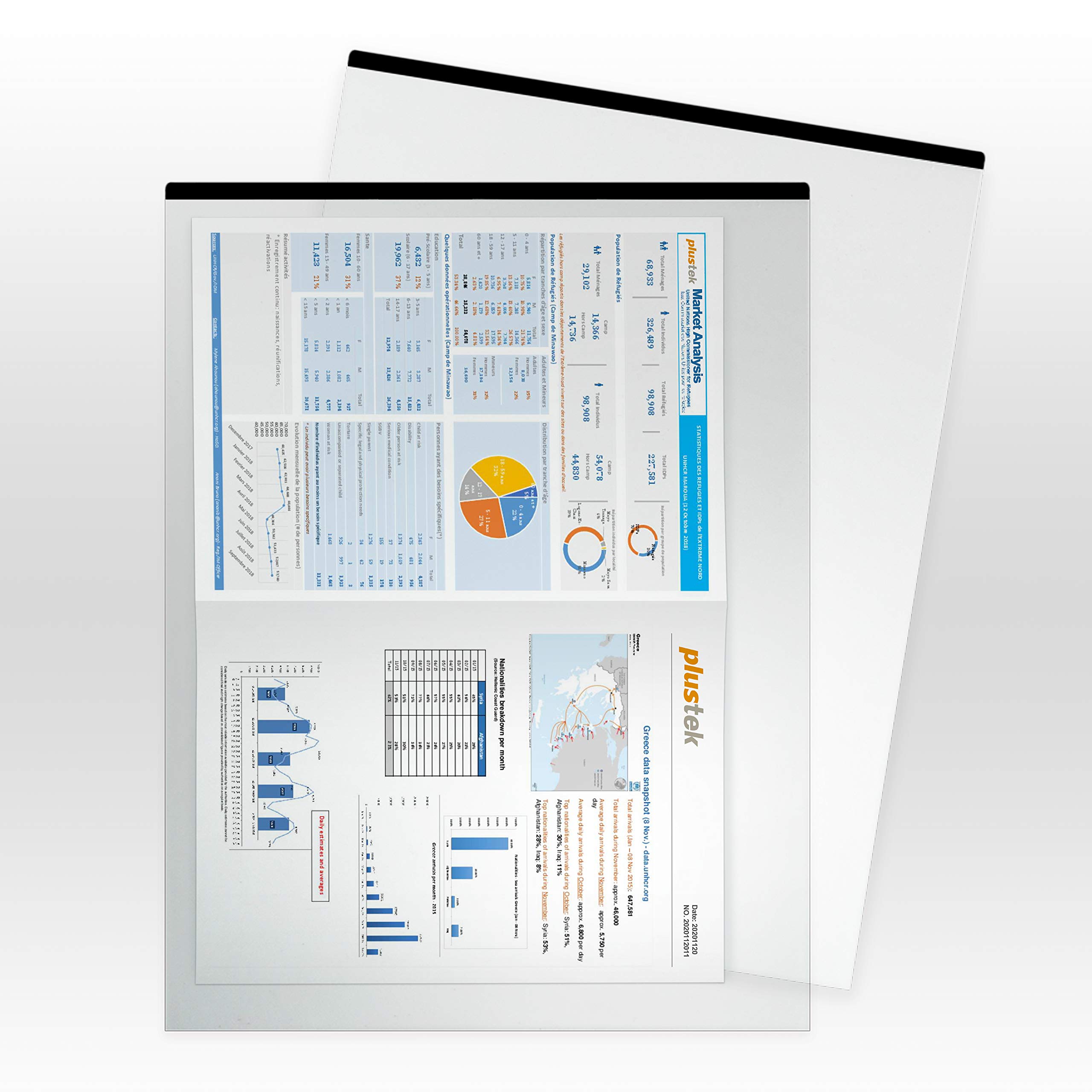 Plustek A4 / Letter Size Document Carrier Sheets (Pack of 5) - Protects Fragile Paper and A3 Size Document by Foldingā¦