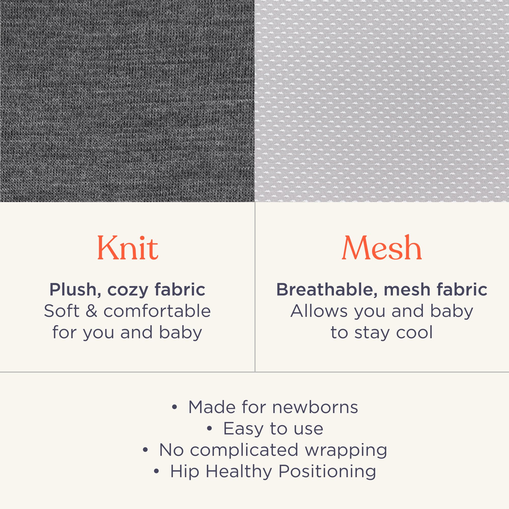 Ergobaby Embrace Cozy Newborn Baby Wrap Carrier (7-25 Pounds), Ponte Knit, Pure Black