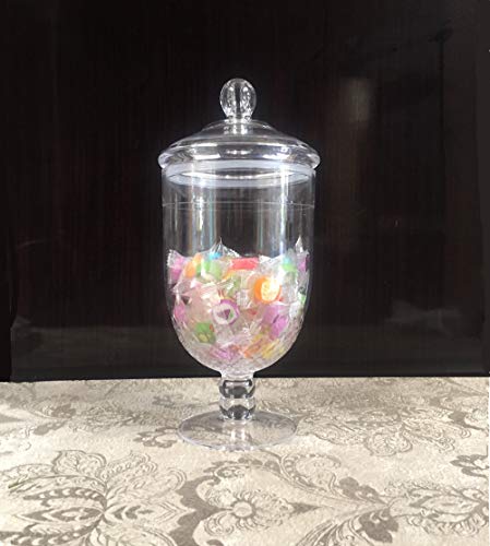 Bekmore Large Apothecary Jar with Airtight Lid in Premium Acrylic, Decorative Weddings Candy Buffet, Break-Resistant and BPA-Free, 55 Ounce