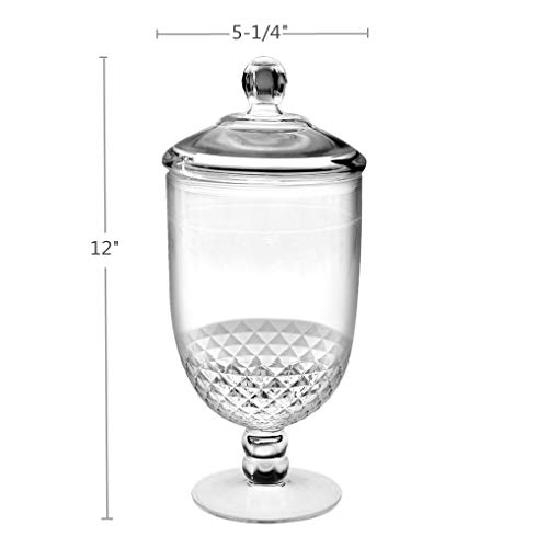 Bekmore Large Apothecary Jar with Airtight Lid in Premium Acrylic, Decorative Weddings Candy Buffet, Break-Resistant and BPA-Free, 55 Ounce