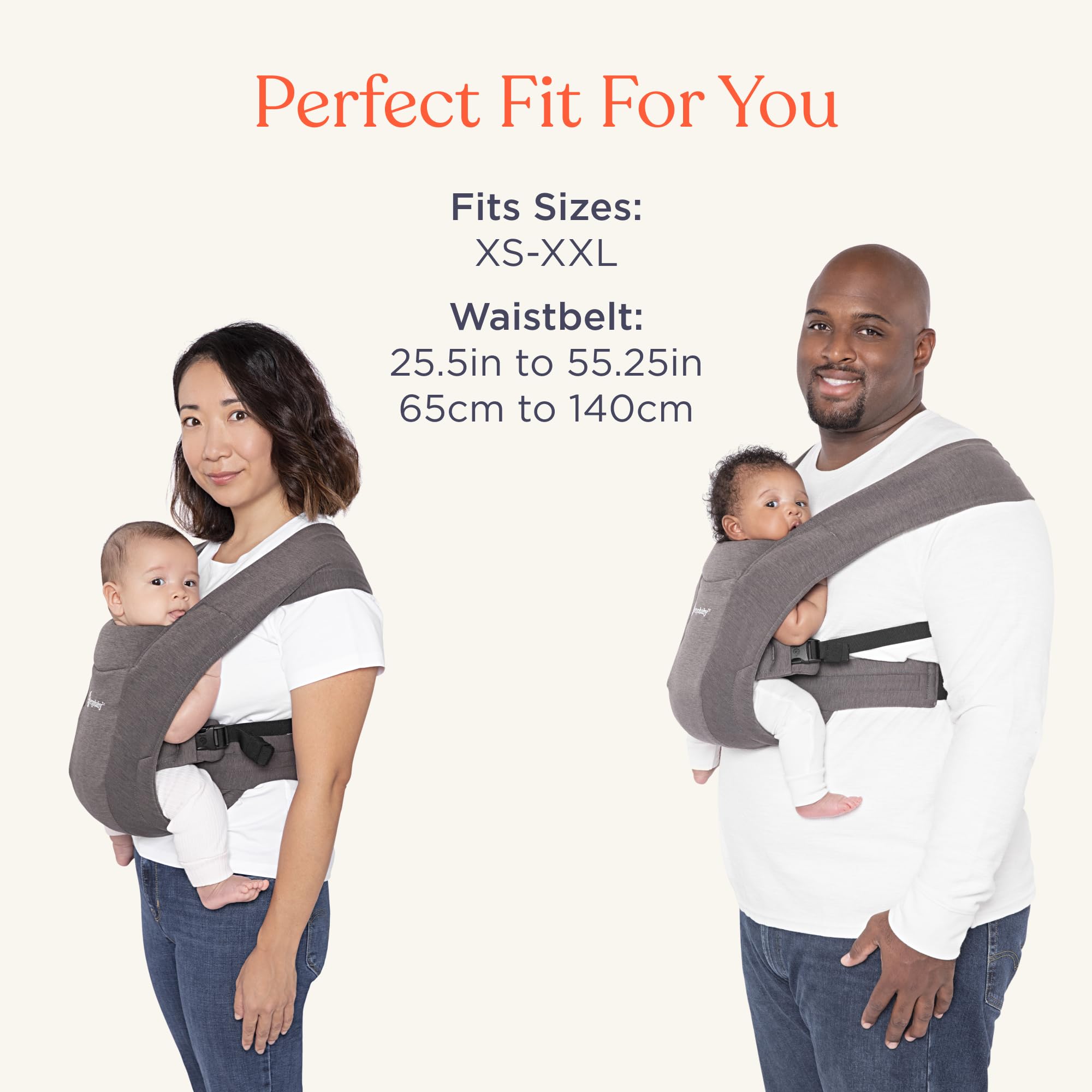 Ergobaby Embrace Cozy Newborn Baby Wrap Carrier (7-25 Pounds), Ponte Knit, Pure Black