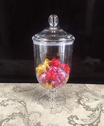 Bekmore Large Apothecary Jar with Airtight Lid in Premium Acrylic, Decorative Weddings Candy Buffet, Break-Resistant and BPA-Free, 55 Ounce