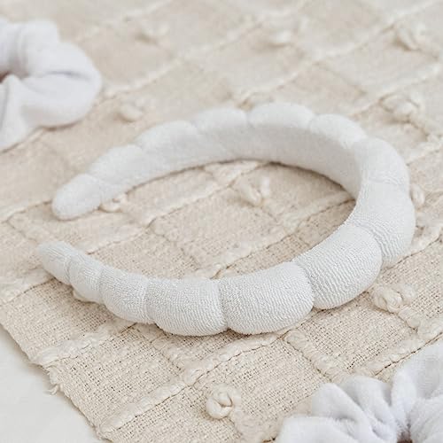 HitModa Spa Headbands for Washing Face or Facial Makeup Headbands Bubble Skincare Headbands Drunk Elephant Terry Cloth Puffy Headbands for Mask Skin Treatment