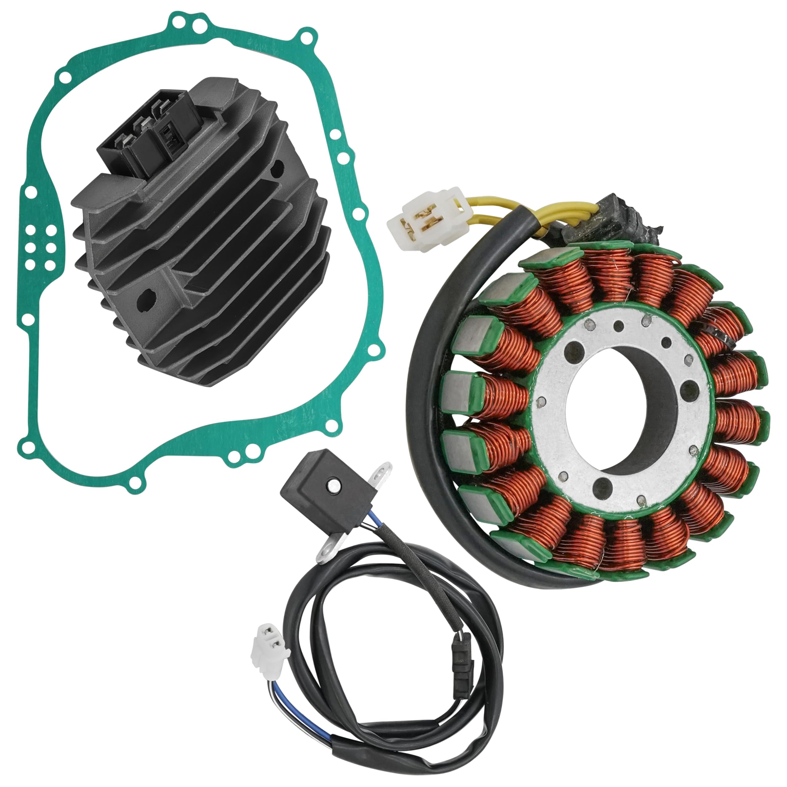 Caltric Stator & Gasket & Regulator Compatible with Kawasaki Lakota 300 Kef300 Kef-300 1995-2000