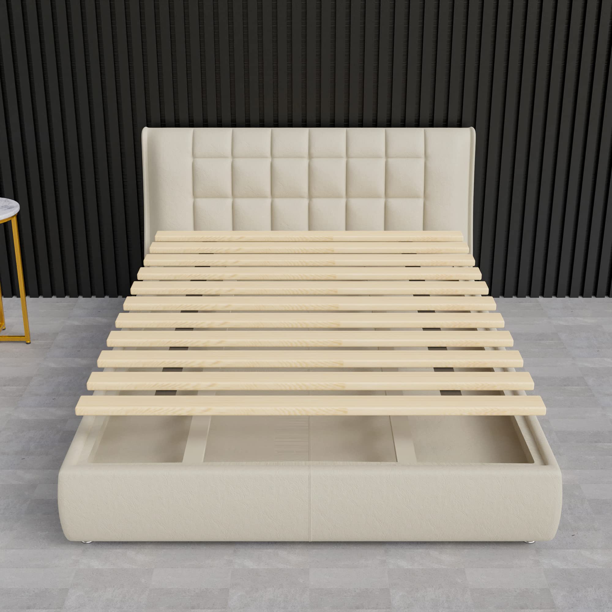 Greaton, 1-Inch Extra Heavy Duty Horizontal Wooden Bunkie Board/Bed Slats, Enhance Mattress Support, Queen, Beige