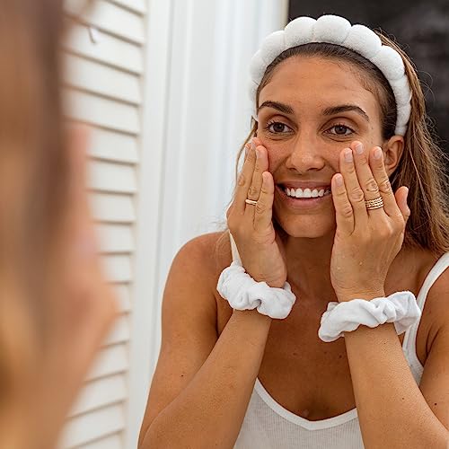 HitModa Spa Headbands for Washing Face or Facial Makeup Headbands Bubble Skincare Headbands Drunk Elephant Terry Cloth Puffy Headbands for Mask Skin Treatment