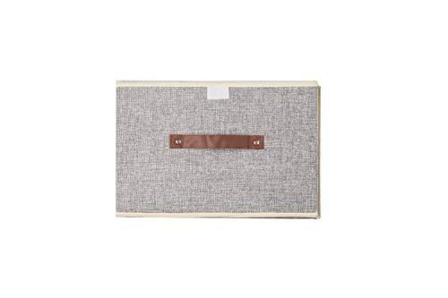 YELAIYEHAO Storage Bins Set, Pack of 2 Foldable Storage Box Cube with Lids and Handles Fabric Storage Basket Bin Organizer Collapsible Drawers Containers (Grey, 15"X10"X10")