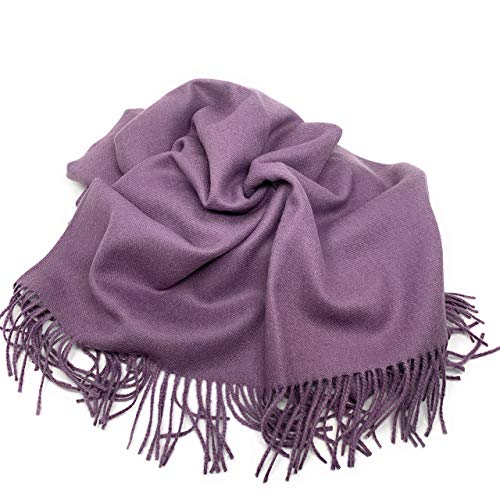 Alpaca Home - 100% Baby Alpaca Wool Solid Throw Blanket, All Natural, Hypoallergenic & Allergen Free for Home Décor or Travel 51 X 71 inches (Purple Haze)