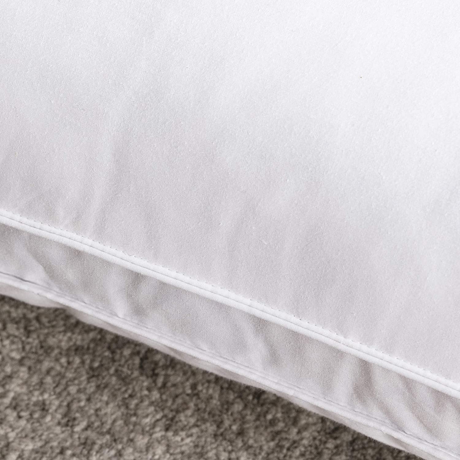puredown® Goose Feather Down Pillow Gusseted Bed Pillows for Sleeping 100% Cotton Shell Set of 2 Standard Size
