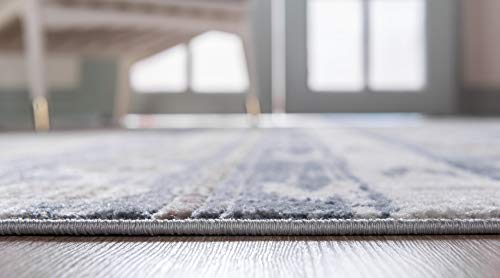 Unique Loom Portland Collection Southwestern Inspired Striped Tone Area Rug, 7 ft x 10 ft, Navy Blue/Tan