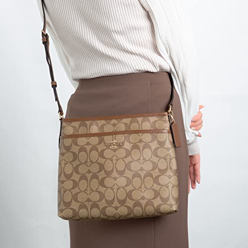 COACH(コーチ) Shoulder Bag, Khaki/Saddle