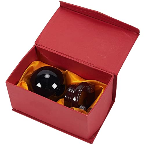 Juvale Small Black Obsidian Sphere, Decorative Crystal Ball with Stand for Meditation, Healing, Feng Shui, Gothic-Style Home and Office Table Decorations (80mm/3.1 in)