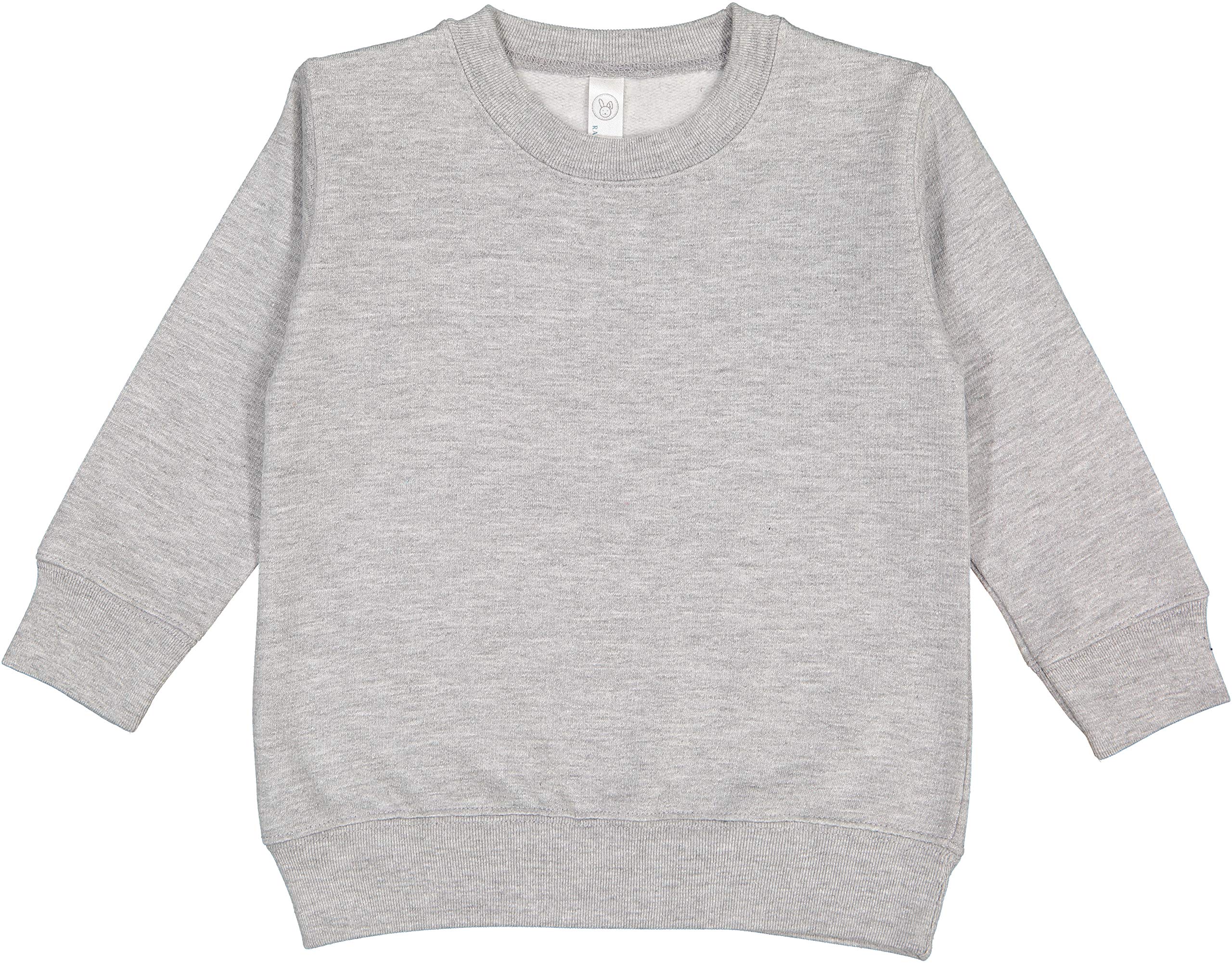 RABBIT SKINS Toddler Fleece Long Sleeve Pullover Sweatshirt, Heather, 4T