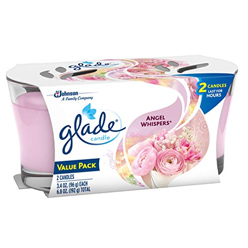 Glade Candle Jar, Air Freshener, Angel Whispers, 3.4 Ounce (Pack of 2)