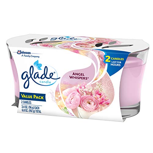 Glade Candle Jar, Air Freshener, Angel Whispers, 3.4 Ounce (Pack of 2)