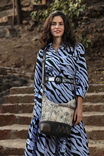 Myra Bag Solidaster Upcycled Canvas & Leather Shoulder Bag S-1525