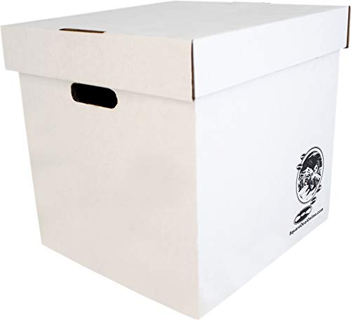 12" Vinyl Record Storage Box - Sturdy Cardboard with Removable Lid - Holds up to 90 Records or Laser Discs - 1 Box #12BC13