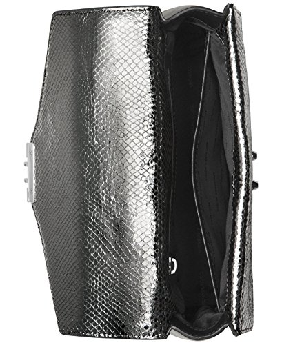 MICHAEL Michael Kors Sloan Embossed Leather Top Handle Satchel, Black Pewter