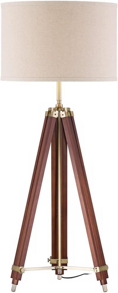 Cherry Finish Wood Surveyor Tripod Floor Lamp