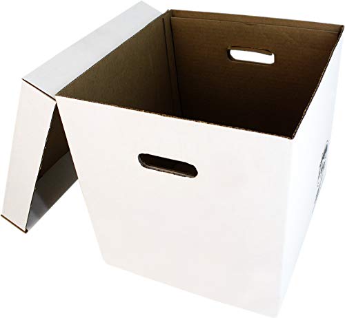12" Vinyl Record Storage Box - Sturdy Cardboard with Removable Lid - Holds up to 90 Records or Laser Discs - 1 Box #12BC13