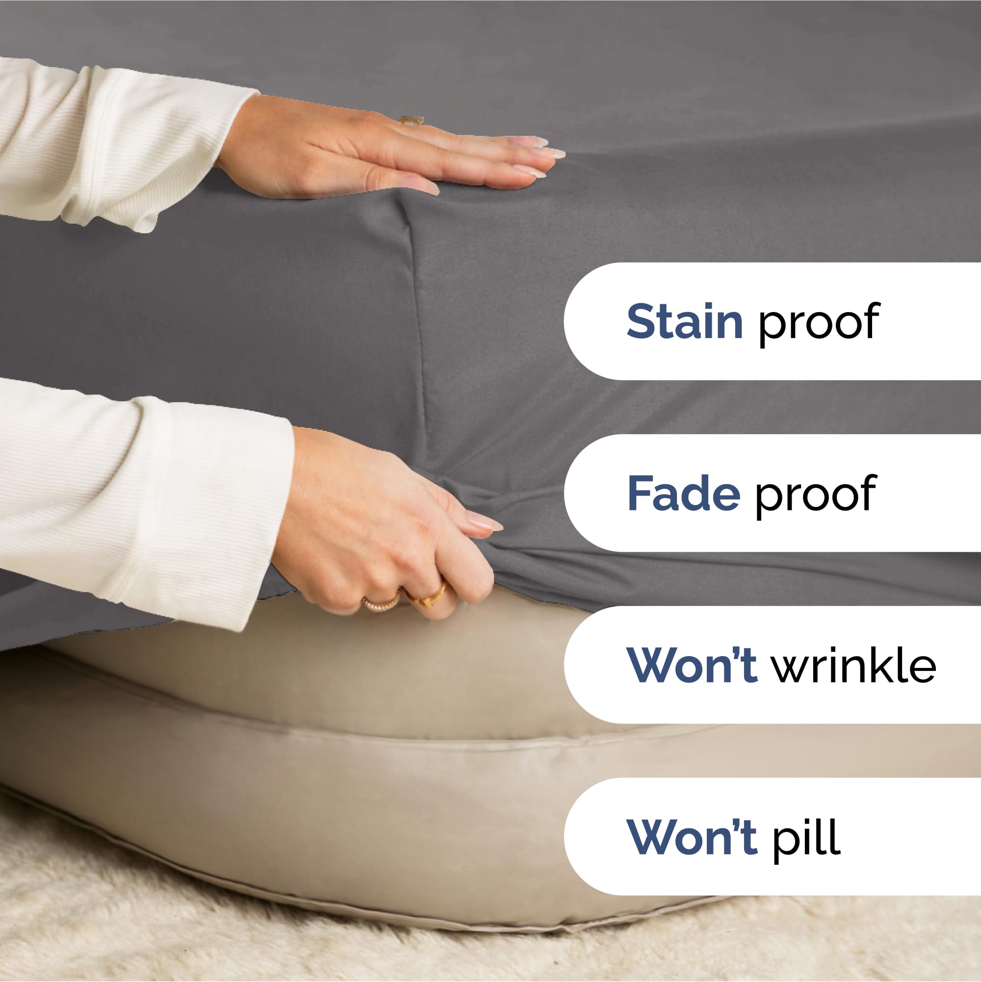 Extra Deep Cal King Fitted Sheet - Hotel Luxury Single Fitted Sheet Only - Easily Fits 18 inch to 24 inch Mattress - Ultra Soft, Wrinkle Free with Extra Deep Pockets - Breathable & Comfy - Dark Grey
